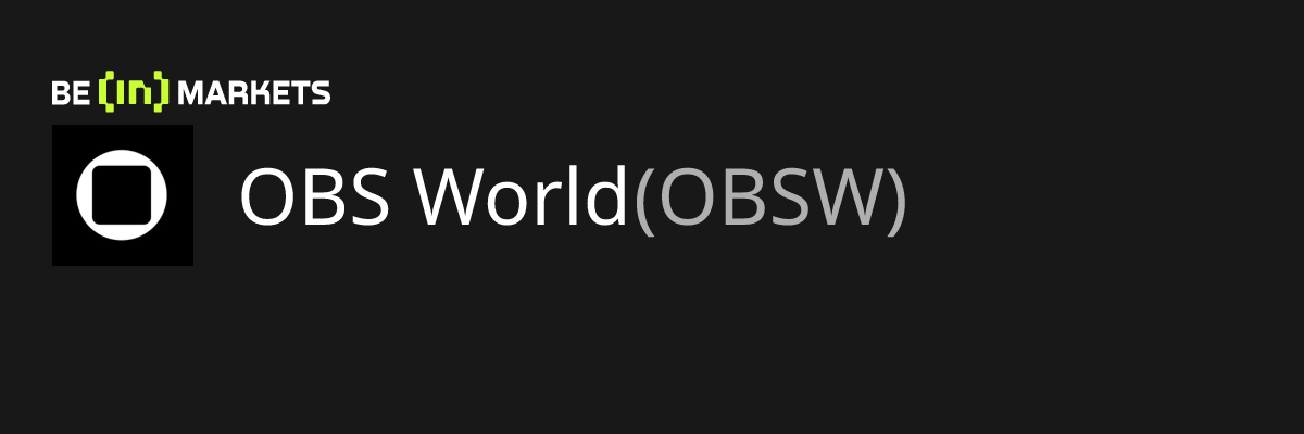 OBS World (OBSW) Price, MarketCap, Charts and Fundamentals Info ...